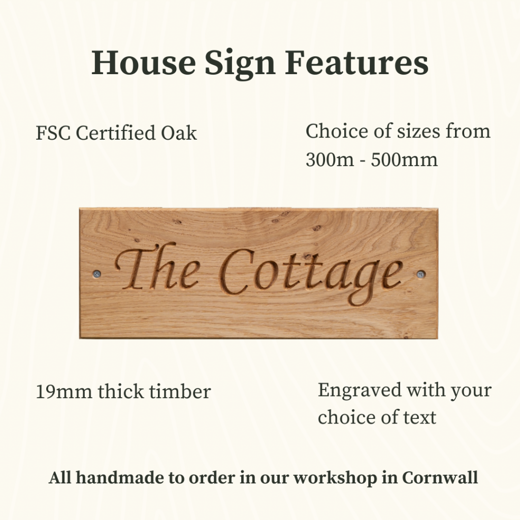 Oak House Sign 145mm – Lumber Lab